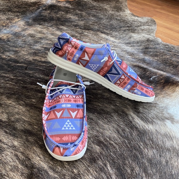 Shoes | Aztec Tribal Lace Up Flat Sneakers Similar To Hey Dude | Poshmark